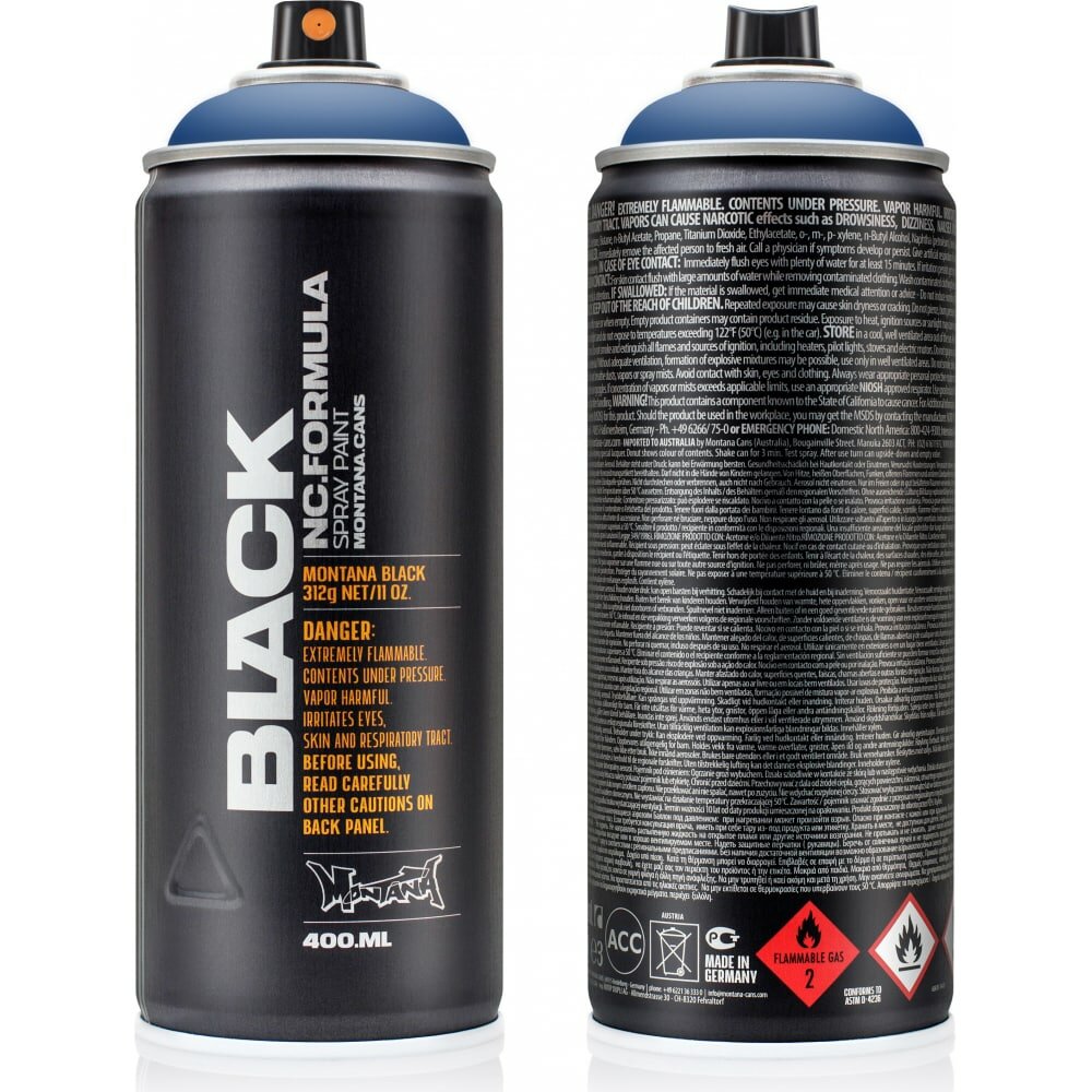 Краска Montana BLACK 5270 BLK, аэрозоль, матовая, синяя, 0,4 л