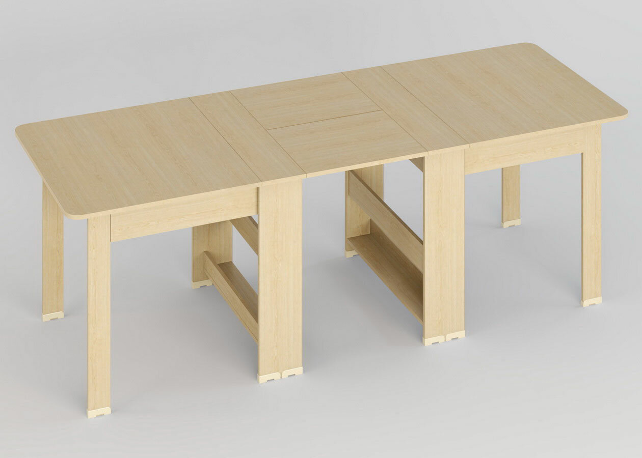 Стол-книжка 230 см со скругленной столешницей МагМебель Ральф-230/17 дуб молочный