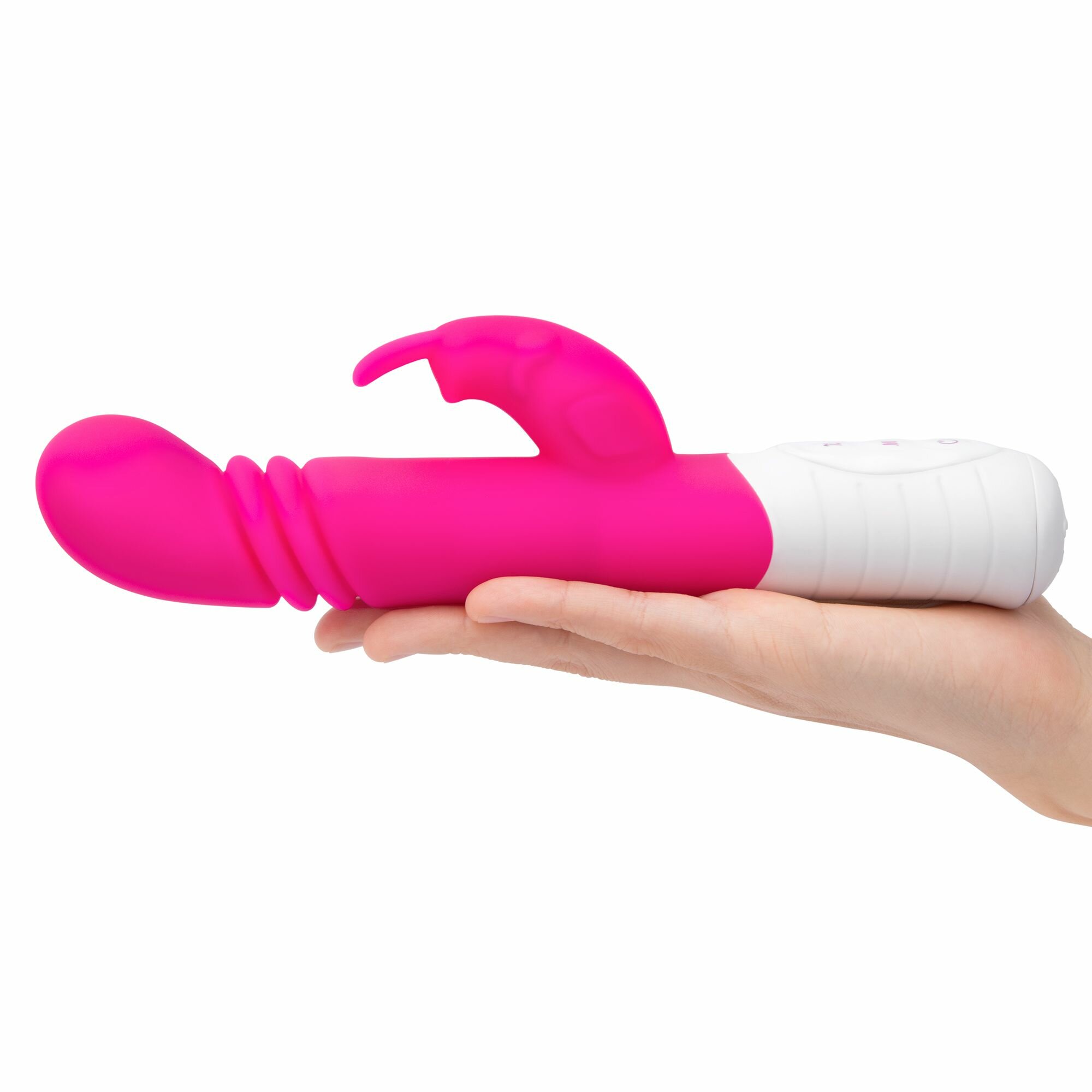 Розовый массажер для G-точки Slim Shaft thrusting G-spot Rabbit - 23 см.