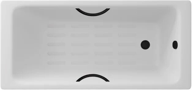 Ванна чугунная Delice Parallel DLR220506RB-AS 180x80 см, с ручками, антискользящим покрытием, белый
