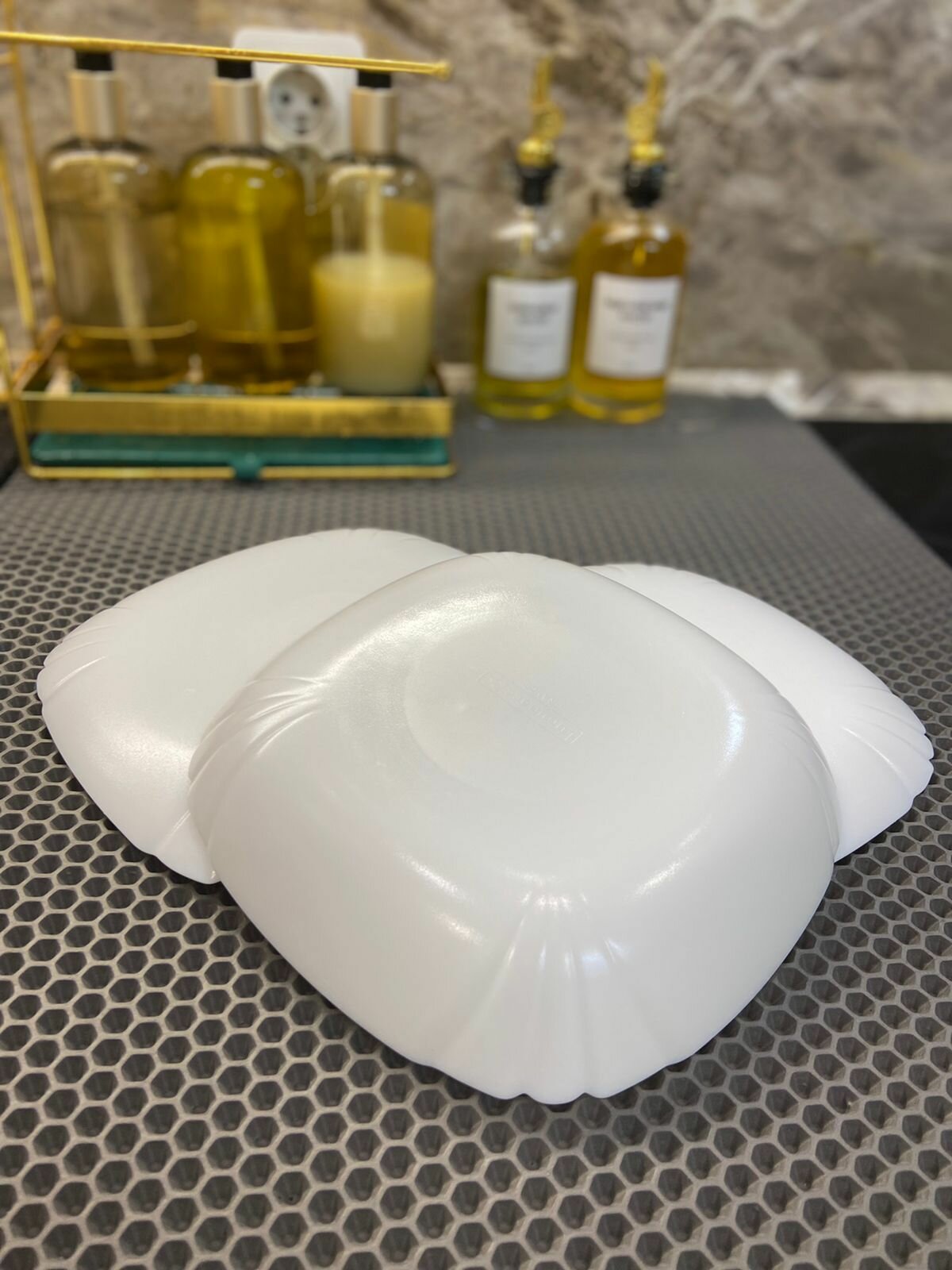 ЭВА коврик 60*30 см для сушки посуды серый соты