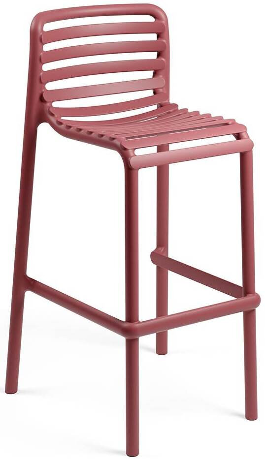 Барный стул со спинкой Nardi Doga Stool, цвет марсала, высота сиденья 75 см