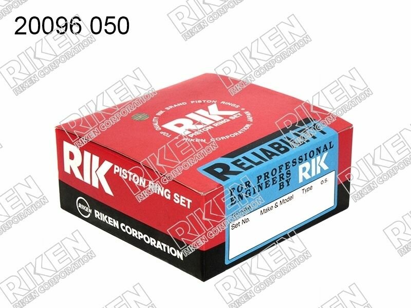 RIKEN 20096 050 Кольца поршневые (комплект) 0,50 MITSUBISHI COLT 04-10/LANCER X 4A91 07-11
