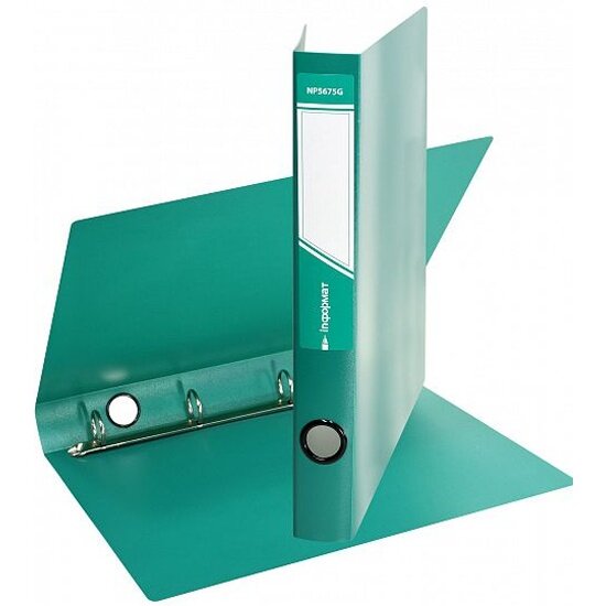 Папка с кольцами Informat А4 4 кольца 700 мкм 40 мм зелен. пластик песок вертик.
