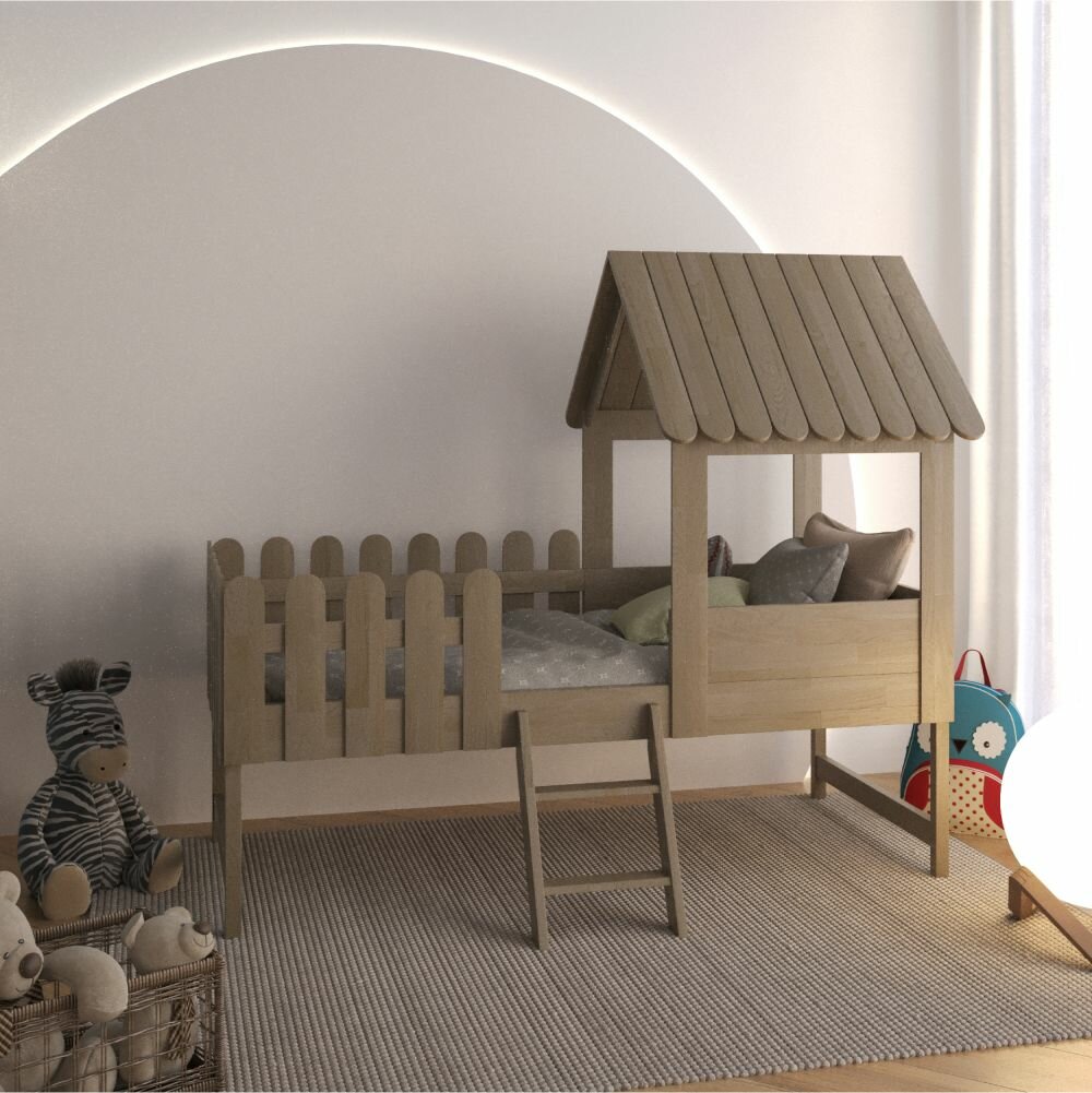 Детская двухъярусная кровать 80x200 Искатель цвет Сосна