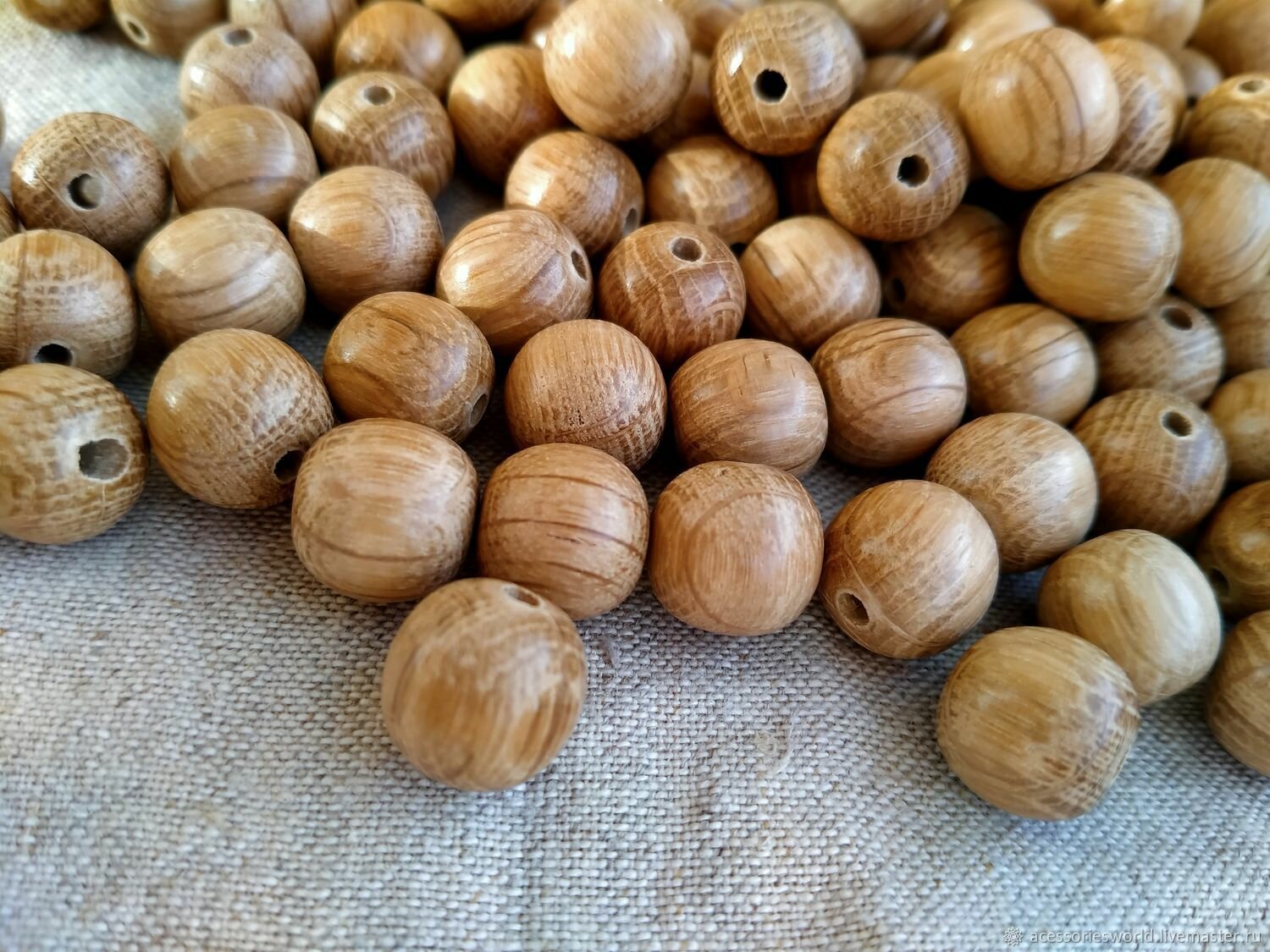 Бусины из дуба, 12 мм - 100 шт