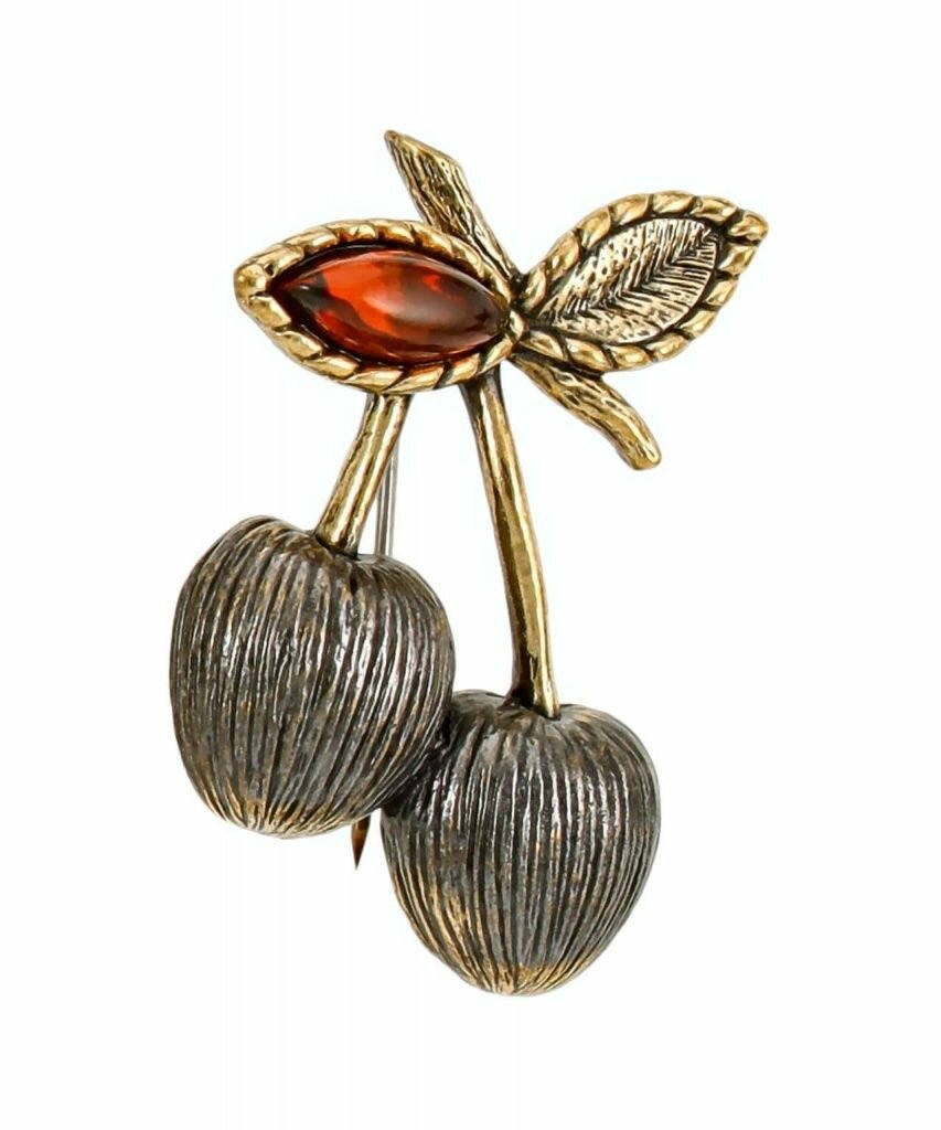 Брошь, янтарь