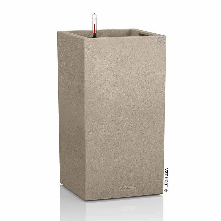 Кашпо LECHUZA Canto Stone High, с автополивом, высота 56 см, светло-бежевое