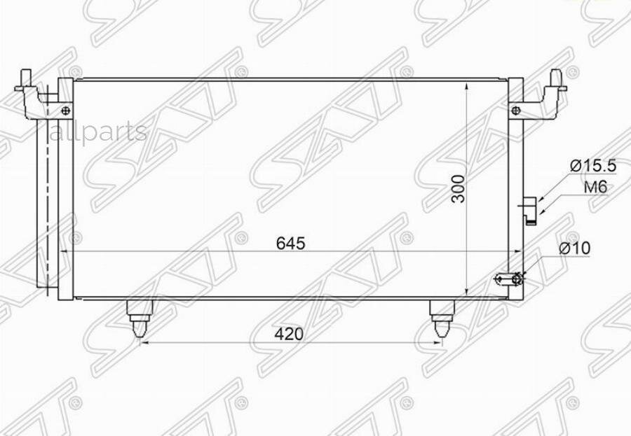 SAT ST-SB68-394-0 Радиатор кондиционера Subaru Legacy 09-15 / Outback 09-15 / Legacy B4 09-14