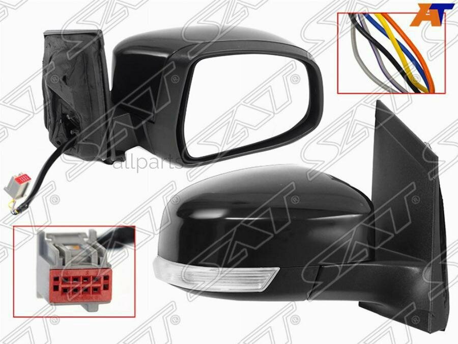 SAT ST-FDA5-940-1 Зеркало Ford Focus 07-11 (Справа/ Обогрев/ Регулировка/ Повторитель поворота/ 6 контактов)