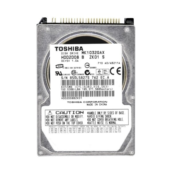 Жесткий диск Toshiba MK1032GAX 100Gb 5400 IDE 2,5" HDD