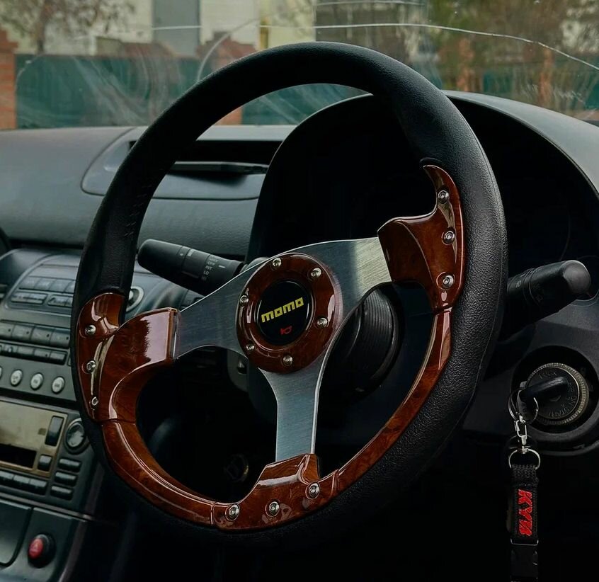 Универсальный гоночный руль для автомобиля 320 мм wood look