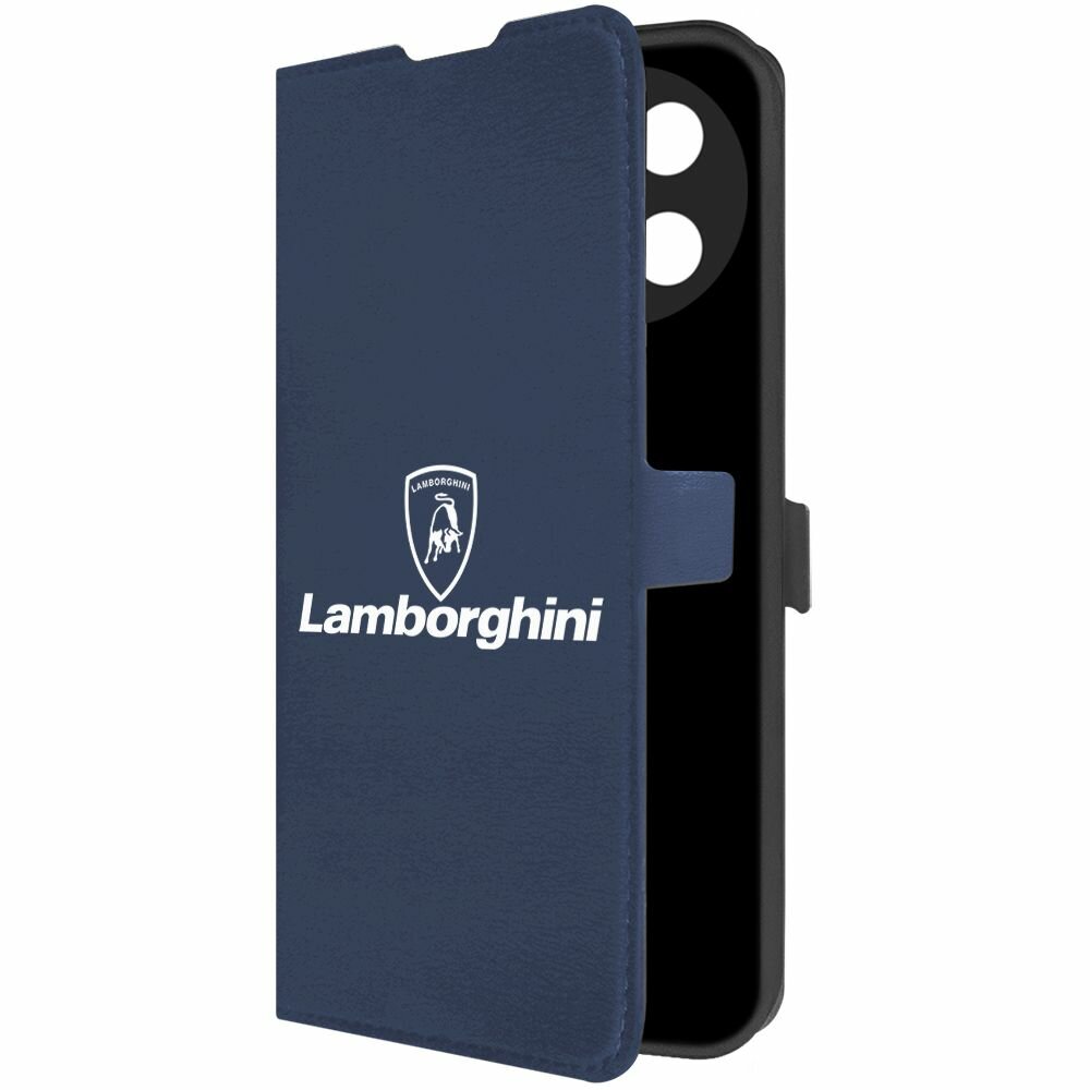 Чехол-книжка Krutoff Eco Book для Realme 11 4G Lamborghini (Ламборгини) (синий)