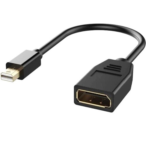 Видео адаптер miniDP-DP M/F KS-589 DisplayPort - кабель 1.8м чёрный