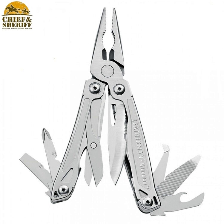 Мультитул Leatherman Wingman, серебристый, 97 мм, 14 функций, чехол нейлоновый черный M, 832523
