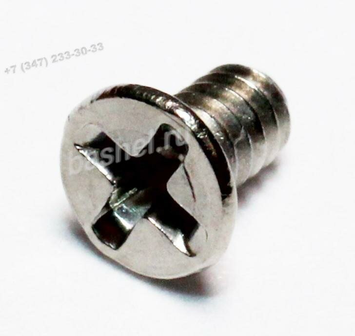 Винт М1,6х3 потай, крест (сталь, никель)
