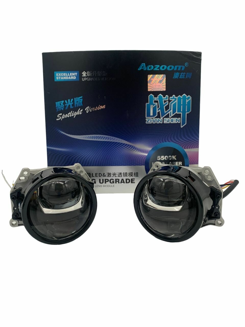Светодиодные модули дальнего/ближнего света Aozoom A22 12V BI LED 3" (2 линзы, комплект)