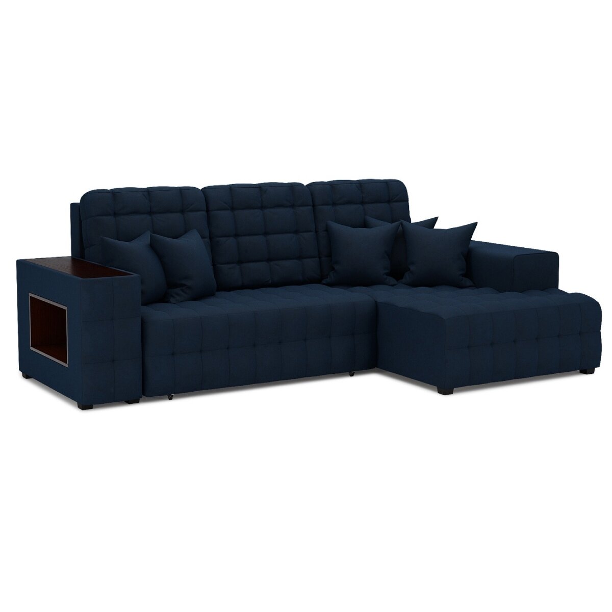 Угловой диван Сток Диванов Вегас Midnight темно-синий, механизм еврокнижка