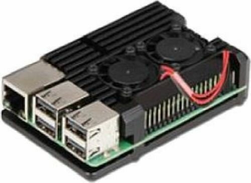 Корпус ACD RA503 Metal Aluminum Case with Double Fans for Raspberry Pi 4B, Black