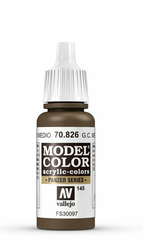 Краска 70826 Vallejo Серии Model Color German Cam. Med. Brown (Немецкий камуфляж мед. коричневый)17ml