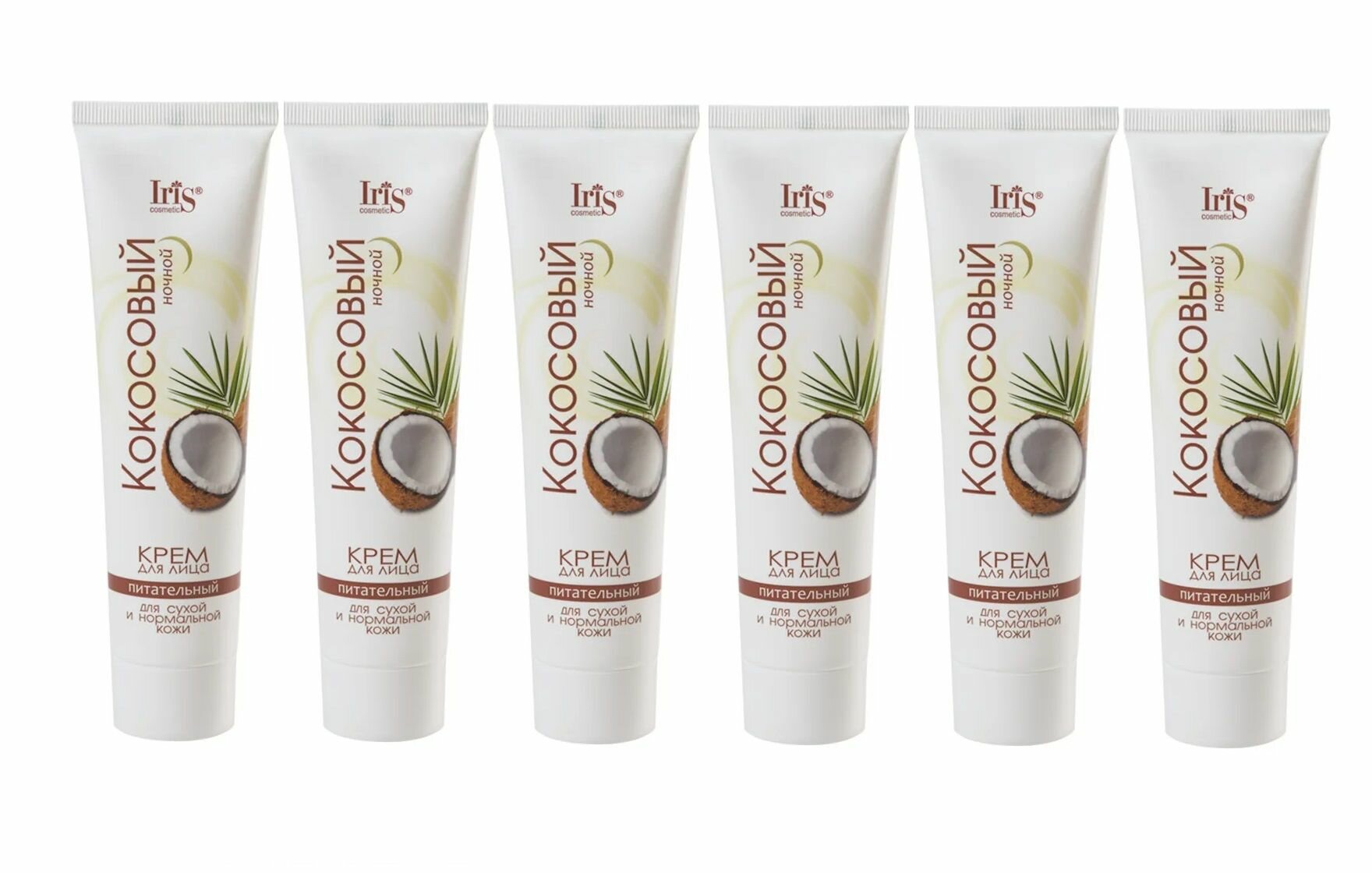 Iris cosmetic Крем для лица Кокосовый, питательный 100 мл,6 шт