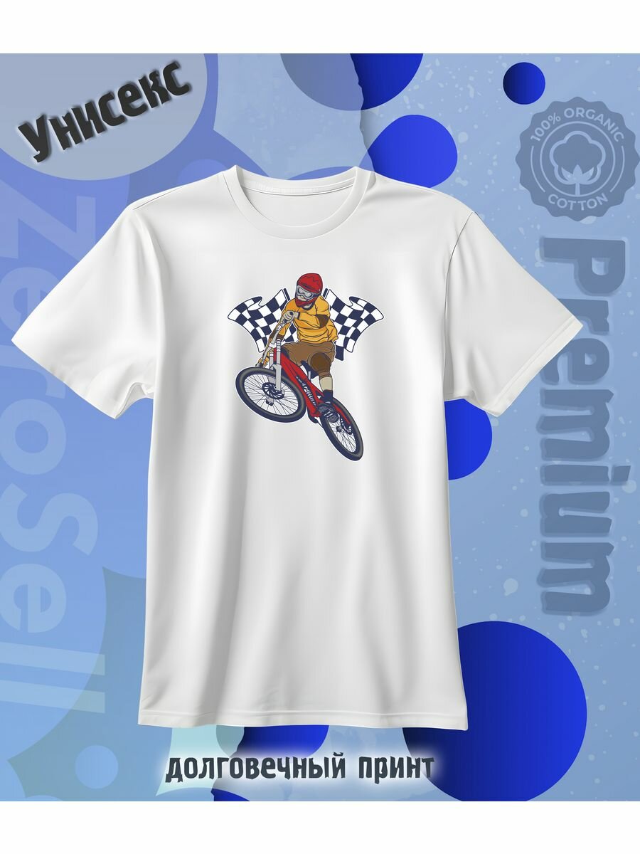 Футболка велосипедист чемпион
