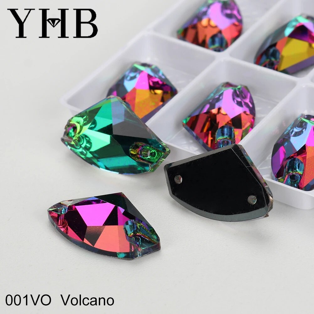 Стразы YHB Volcano 001VO, 12mm 19mm, 24шт