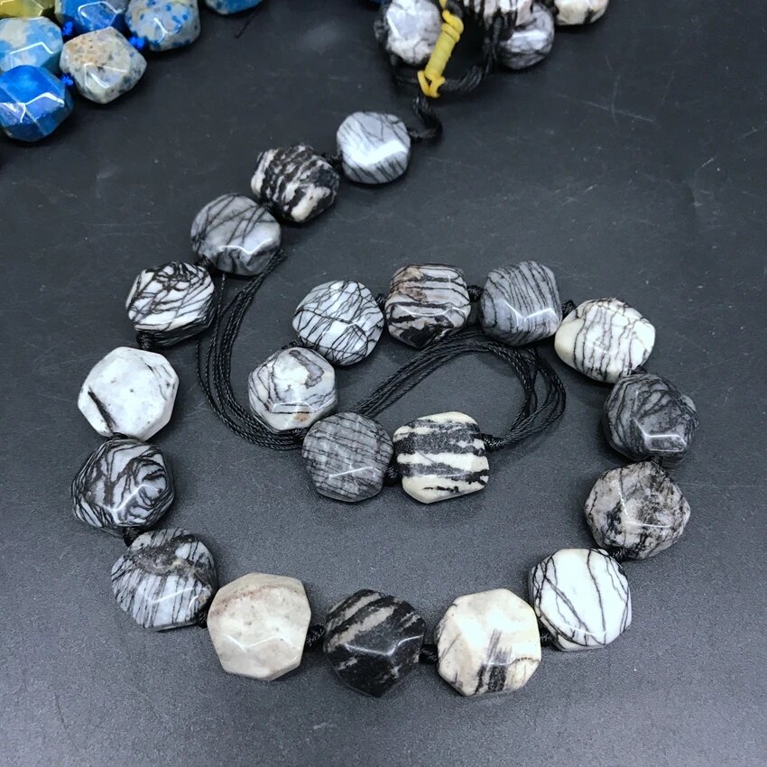 Ожерелье из яшмы Пикассо Серебряный, Picasso Jasper