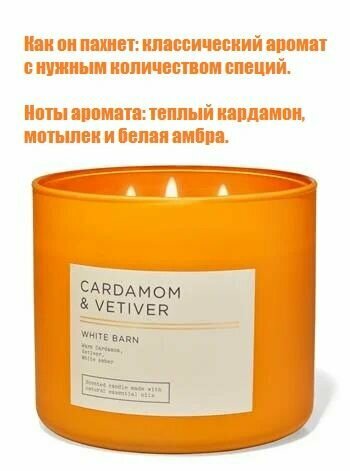 Bath and Body Works свеча ароматическая с 3-мя фитилями Cardamom & Vetiver