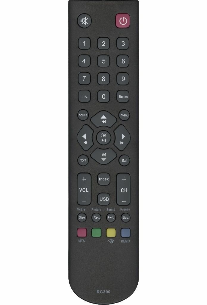 Пульт RC200 для телевизора Goldstar, Fusion, Erisson, Hyundai, Supra, Telefunken