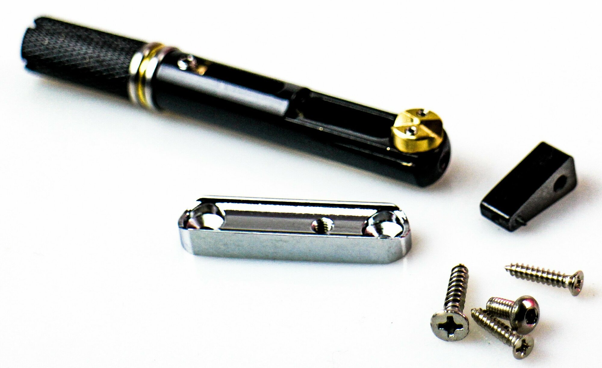 Бридж + топлок для безголовой гитары, PARTS, черный, 1 шт.