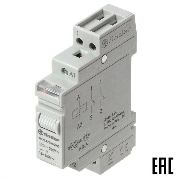 Реле импульсное 20.21.8.230.0000 230В АC 16А 1з на Din-рейку серия 20 (Finder)