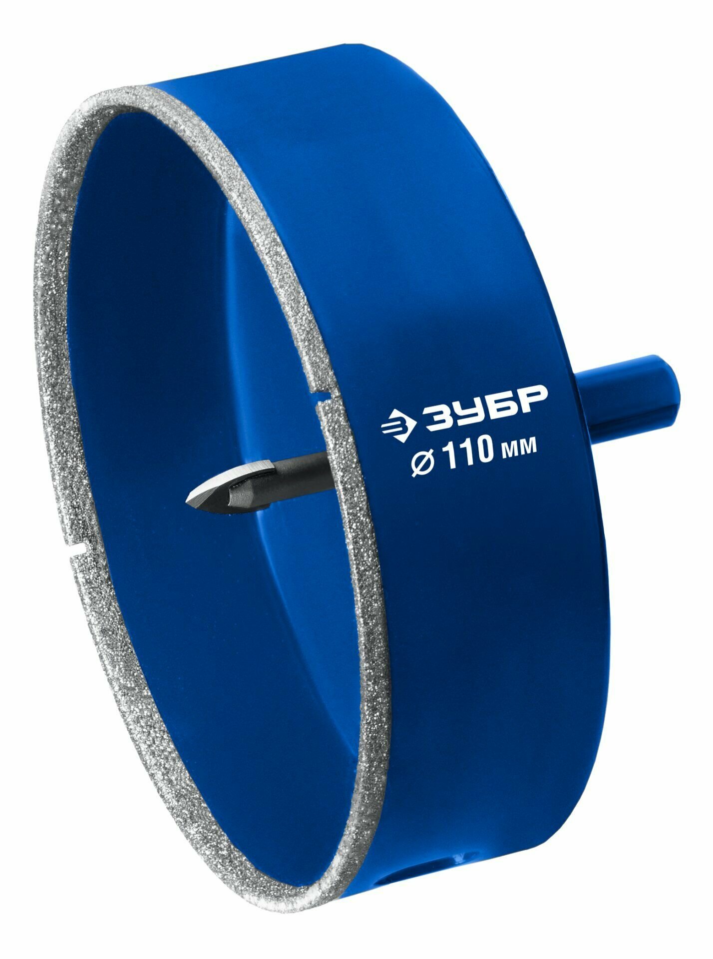 Алмазная коронка ЗУБР АГК, d 110 мм, центр. сверло, трехгранный хвостовик, Р60 29850-110