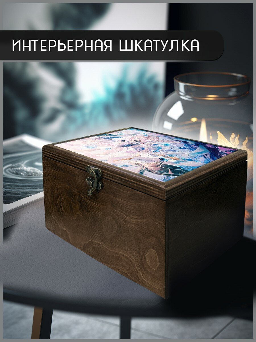 Шкатулка интерьерная для украшений универсальная 22x17x12 см игра Genshin impact (Геншин импакт, Кокоми, PC, PS, Xbox, Switch) - 2093
