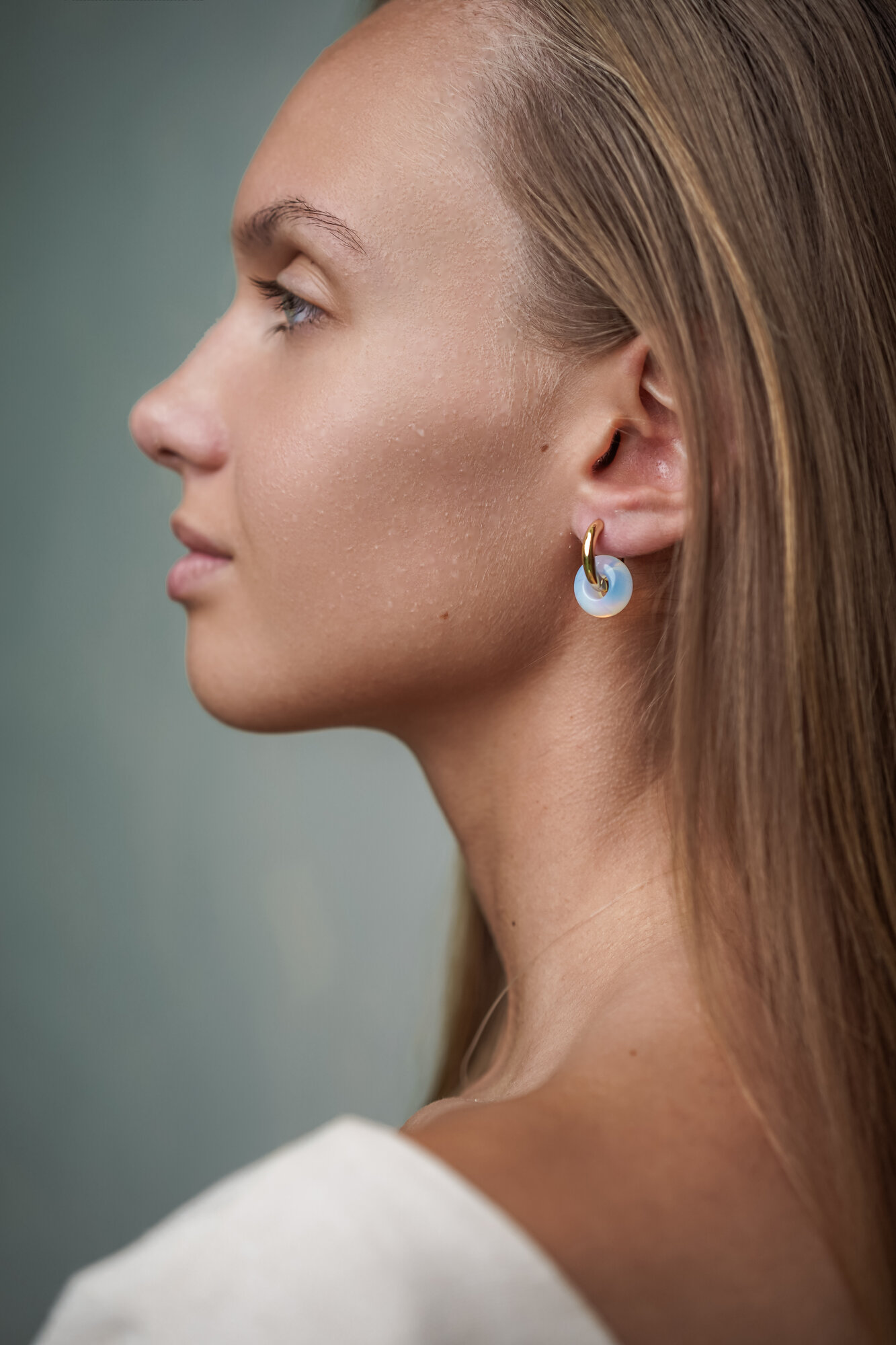 Серьги-трансформеры, опал синтетический