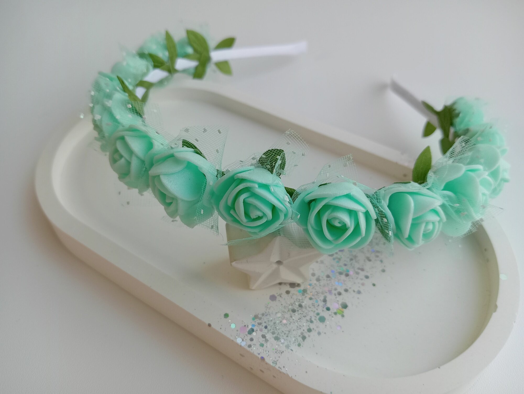 Ободок для девочек с цветами/ Цветочный ободок ручной работы для девочек