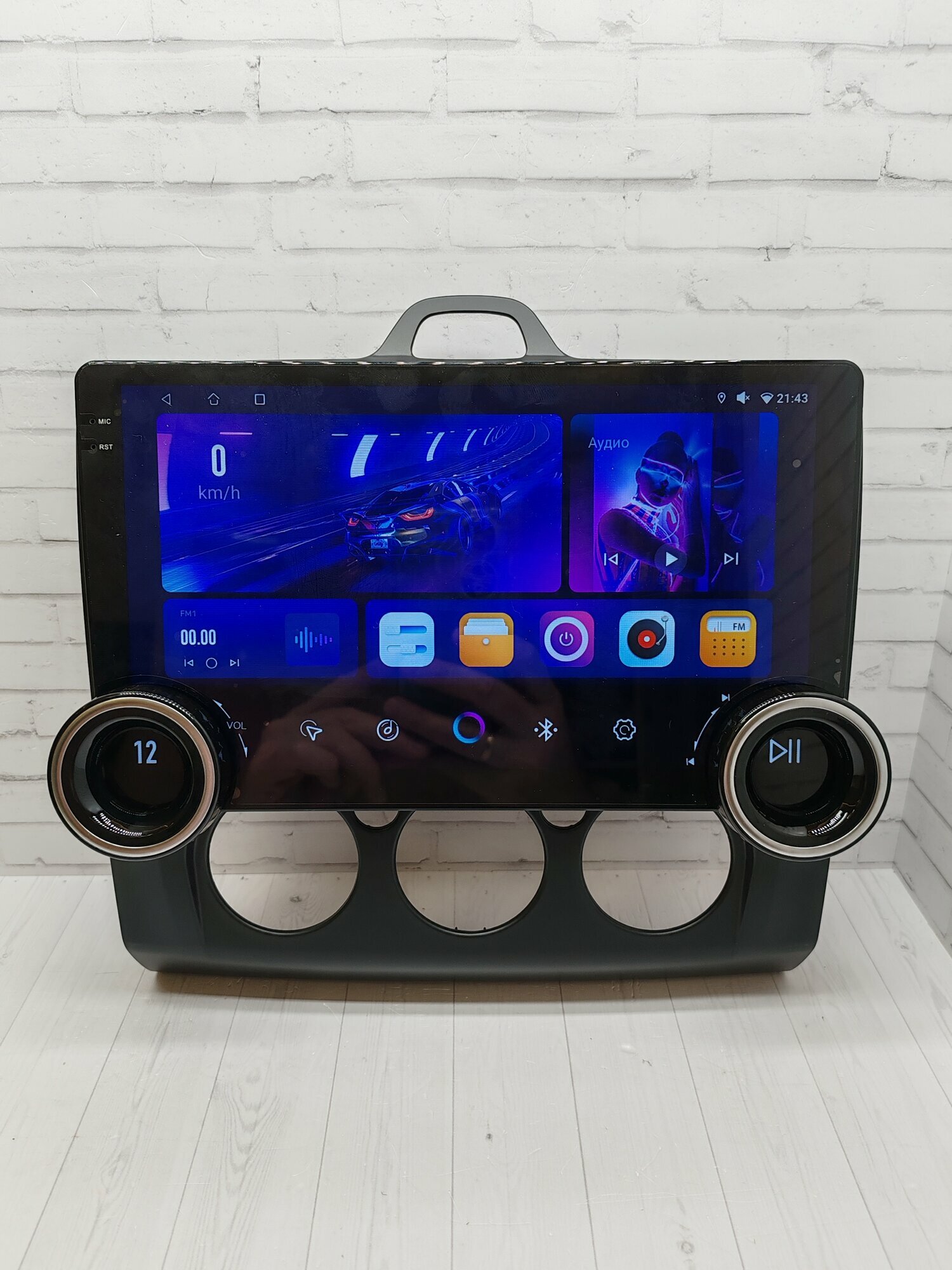 Магнитола андроид с крутилками для Ford Focus-2 кондиционер 2005-11г/ 4+64гб/Android-Auto/CarPlay