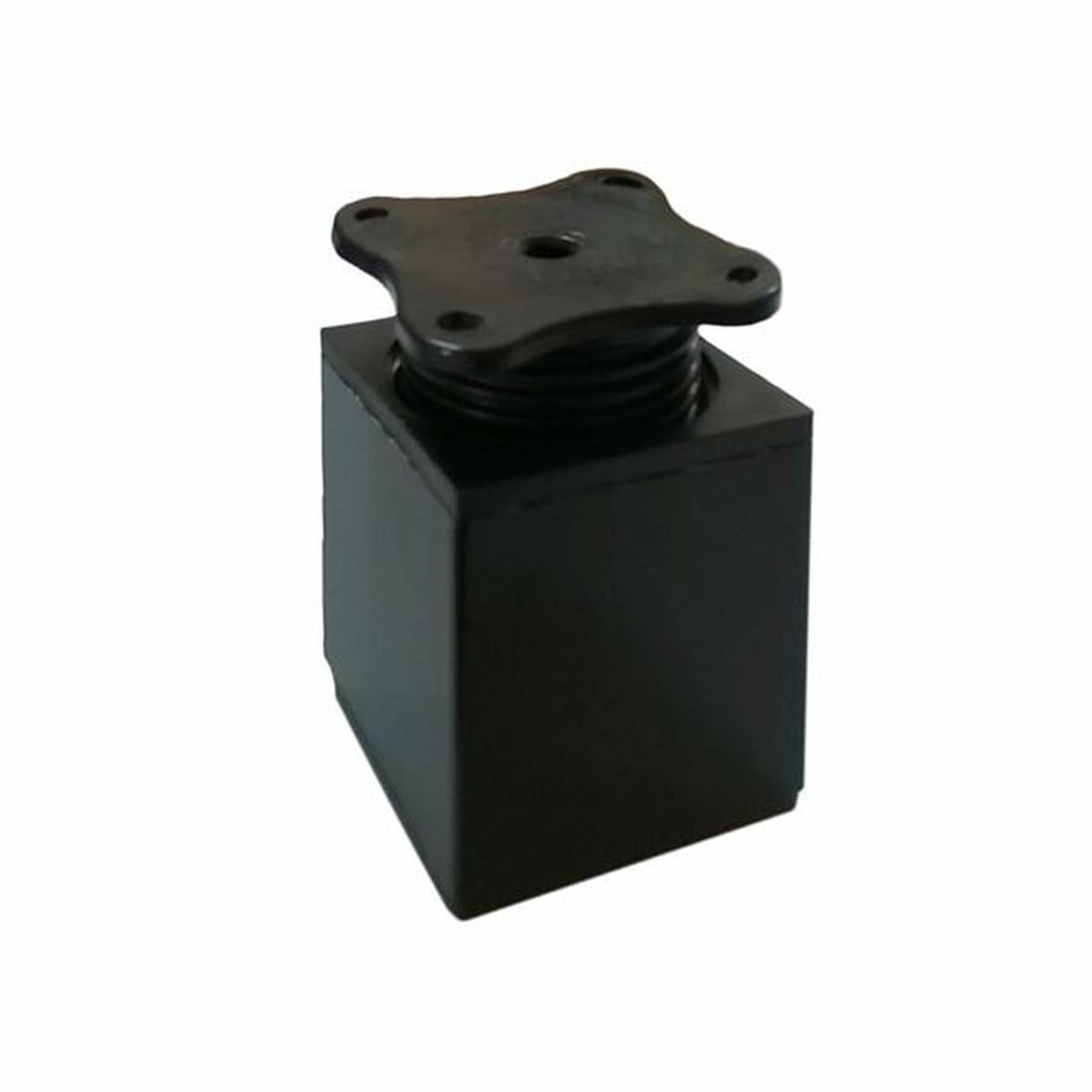 Опора мебельная алюминиевая квадратная с регулировкой "DAКP-27", h=100 мм, цвет черный