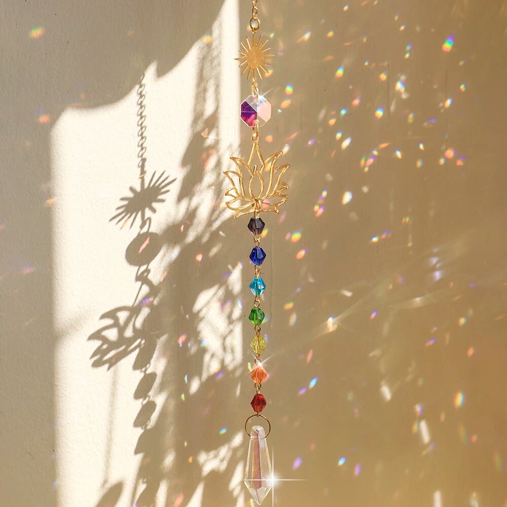 Хрустальный Ловец Солнца Лотос sun catcher MS6551