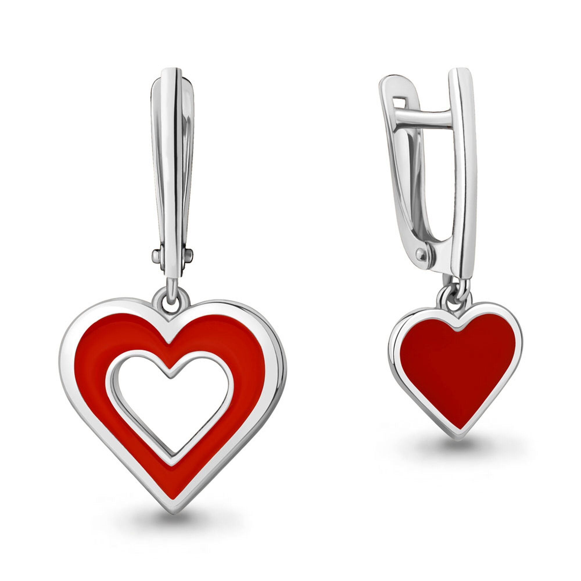 Серьги, серебро, 925 проба, родирование, эмаль