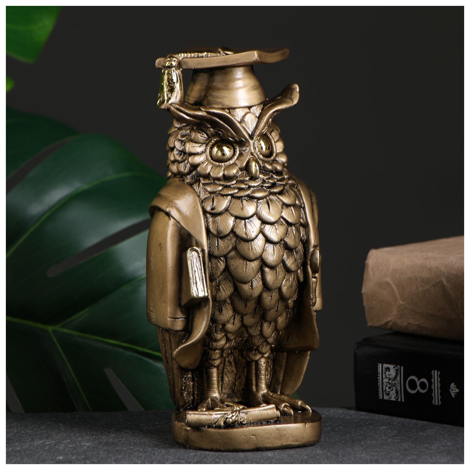 Декоративная фигурка «Мудрая сова с книгой», 10х9х19 см, полистоун