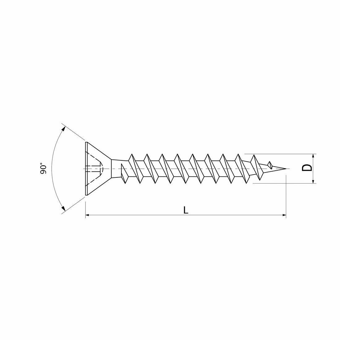 Саморез универсальный 3,5x35 белый цинк, 500 шт.