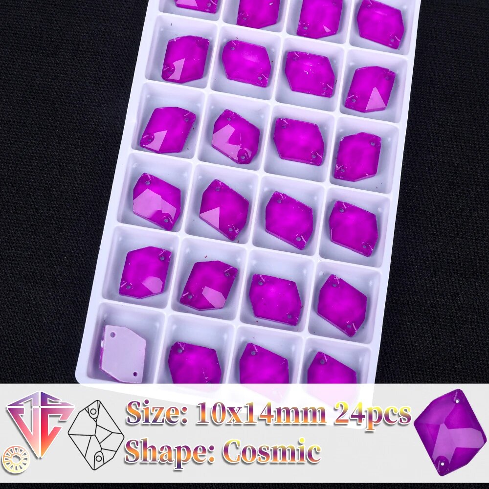 Космические стеклянные бусины VC amethyst10x14mm24pcs