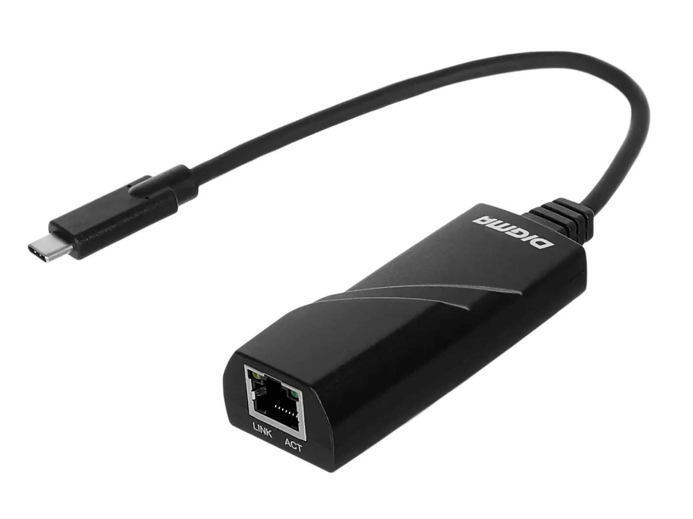 Сетевой адаптер DIGMA D-USBC-LAN1000, USB Type-C на RJ-45 (1000Mb), Черный D-USBC-LAN1000
