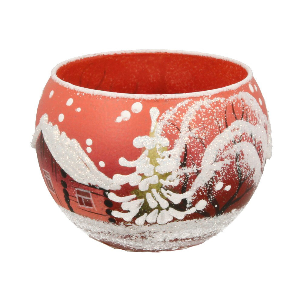 Яблоко-С 7499-GA67 Подсвечник декорированный Шар высота 7.5 см рисунок 21.4 аксессуар интерьера