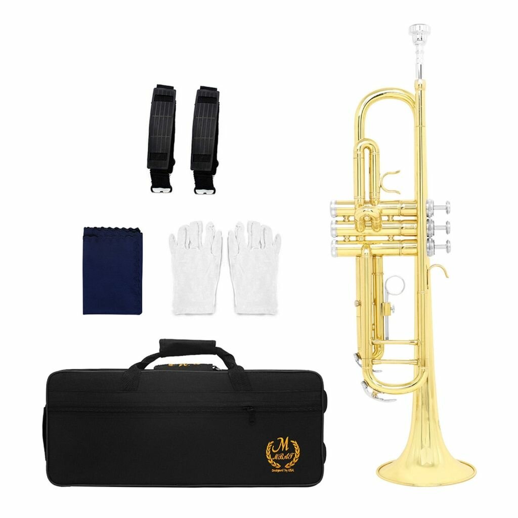 Высококачественная двухполюсная опорная труба Си-бемоль из латуни для начинающих, западный духовой инструмент, труба-золото