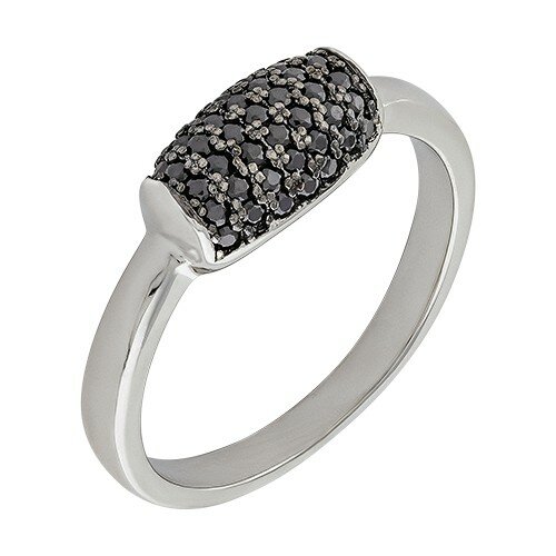 Кольцо тонкое, серебро, 925 проба, родирование, циркон