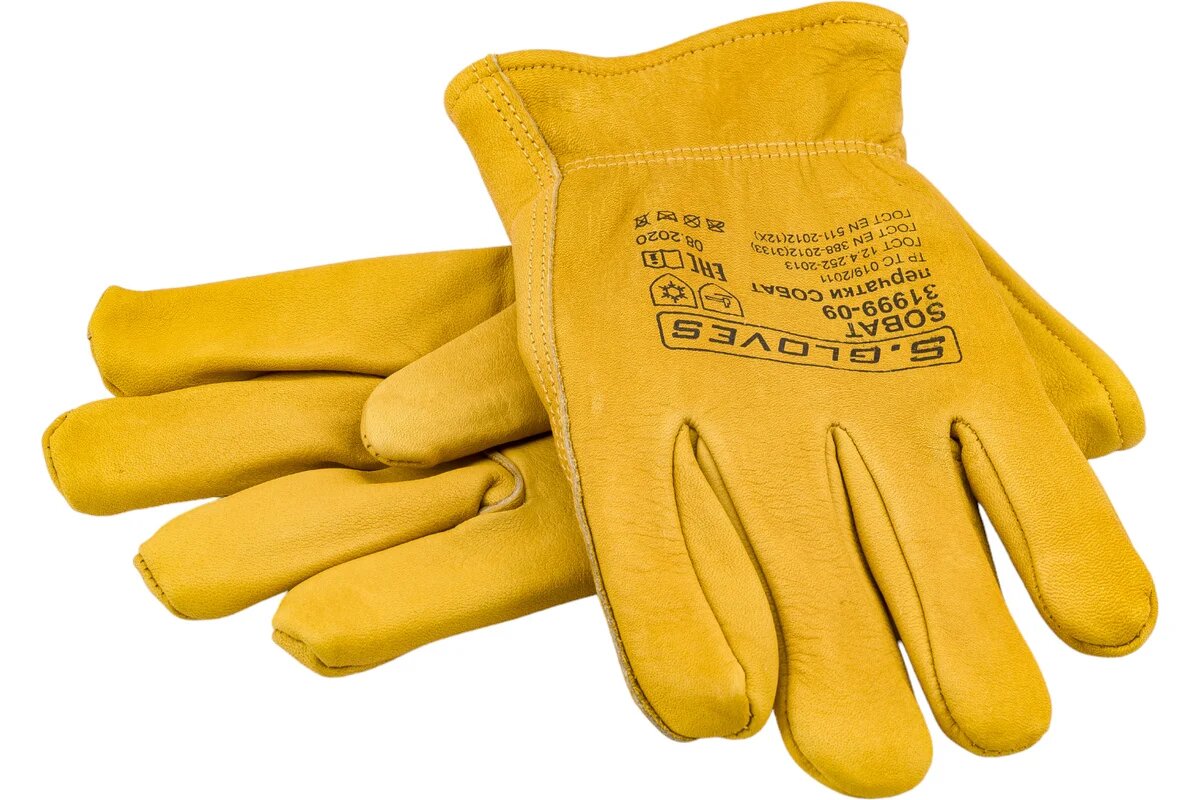 S. GLOVES Перчатки кожаные (лицевая кожа) SOBAT утепл. акрил. мех 09 размер 31999-09