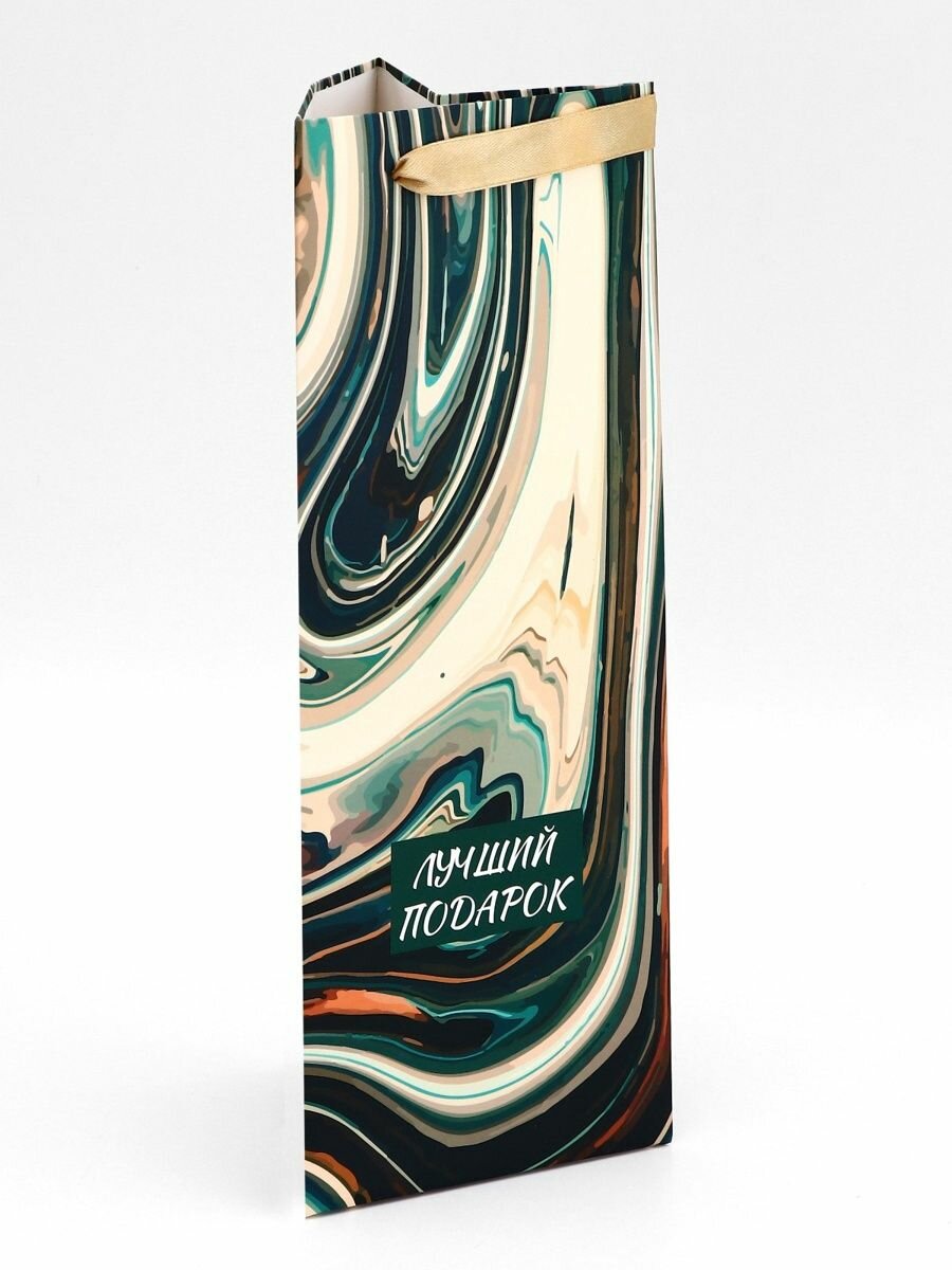 Пакет подарочный под бутылку, Подарок ,13 32 11.3 см