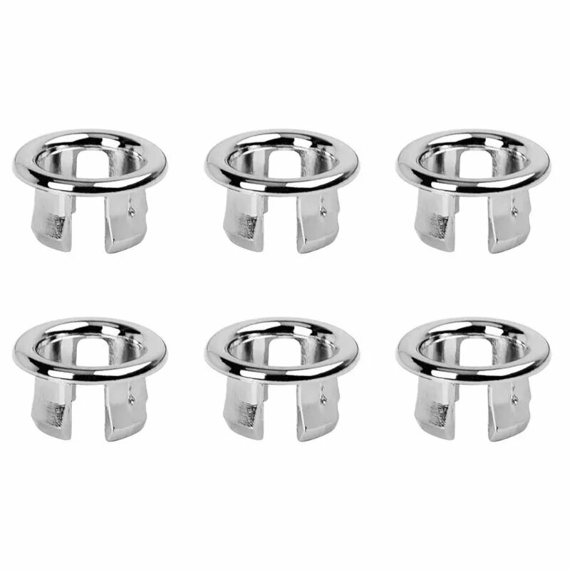 Комплект из 6 колец для перелива раковины, сменных круглых крышек для сливных отверстий, облицовки раковины